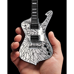Fan Merch KISS Paul Stanley Replica Cracked Mirror Iceman Miniature Guitar Model Officially Licensed