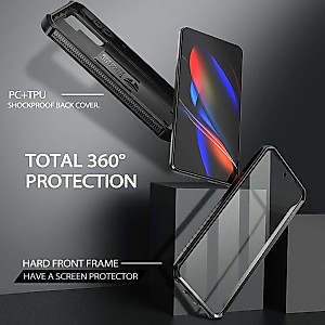 Dexnor for Samsung Galaxy S21+ Plus Case, [Built in Screen Protector and Kickstand] Heavy Duty Military Grade Protection Shockproof Protective Cover for Samsung Galaxy S21 Plus 5G, 6.7 inch Black