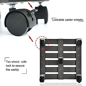 CERBIOR Plant Caddy Heavy Duty Plant Pot with 5 Rolling Wheels Indoor/Outdoor Holds up to 14 Inches and 150 Lbs Strong and Sturdy Design (14 Inch Square, Charcoal)