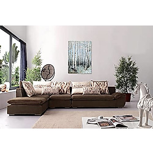 YHSKY ARTS Birch Tree Canvas Wall Art - Abstract Forest Paintings with Textured - 2 Pieces Nature Pictures for Living Room Bedroom Bathroom Decor