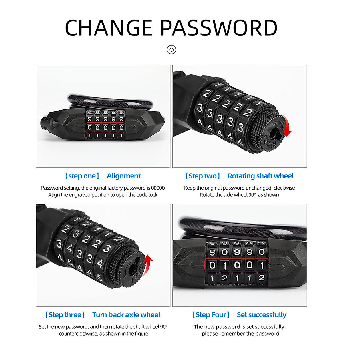 szhdxsy Bike Lock Cable, 4 Feet High Security 5 Digit Resettable Combination Coiling Bike Cable Lock, Anti Theft Bicycle Cable Locks with Mounting Bracket, 1/2 Inch Diameter Brand: szhdxsyyxgs