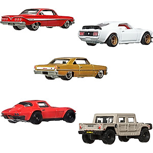 Hot Wheels Cars, Premium Fast & Furious 1:64 Scale 5-Pack Die-Cast Toy Cars for Collectors, HKF07