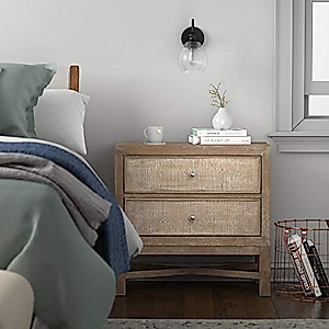 Globe Electric 51622 Maia 1-Light Vanity Wall Sconce, Dark Bronze, Seeded Glass Shade, Bulb Included