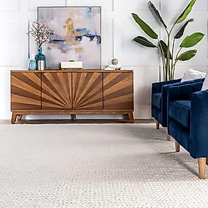 Generic Pella Off White Rug/Ivory/Cream Rug for Living Room, Ivory Area Rugs for Bedroom, Off White Living Room Rugs, Chunky Rug, Knotted Cozy Soft Wool Rug, Aesthetic Rug (8x10)