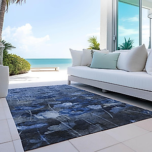 Addison Rugs Chantille ACN613 Blue 9' x 12' Indoor Outdoor Area Rug, Easy Clean, Machine Washable, Non Shedding, Bedroom, Living Room, Dining Room, Kitchen, Patio Rug