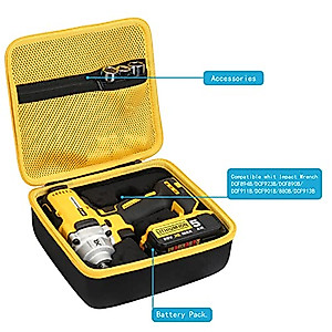 khanka Hard Carrying Case Replacement for DEWALT 20V MAX* XR Cordless Impact Wrench Kit DCF894B / DCF923B, Case Only