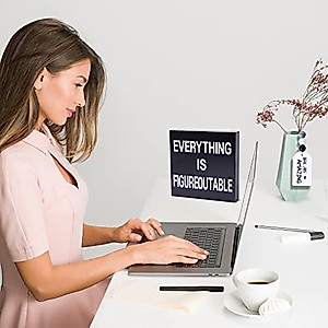 Black Decor for Home Office Desk, Wood Box Sign, Everything is Figureoutable Sign, You are Amazing Mini Plaque, Inspirational Gifts for Women, Men