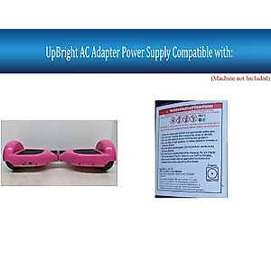 UpBright 42V AC/DC Adapter Compatible with Model JY-T3 JYT3 36V 2.0Ah 2Ah Lithium Li-ion Battery Hooverboard Self Balancing Chrome Gold Hoover Hover Board Electric Scooter 42VDC Power Supply Charger