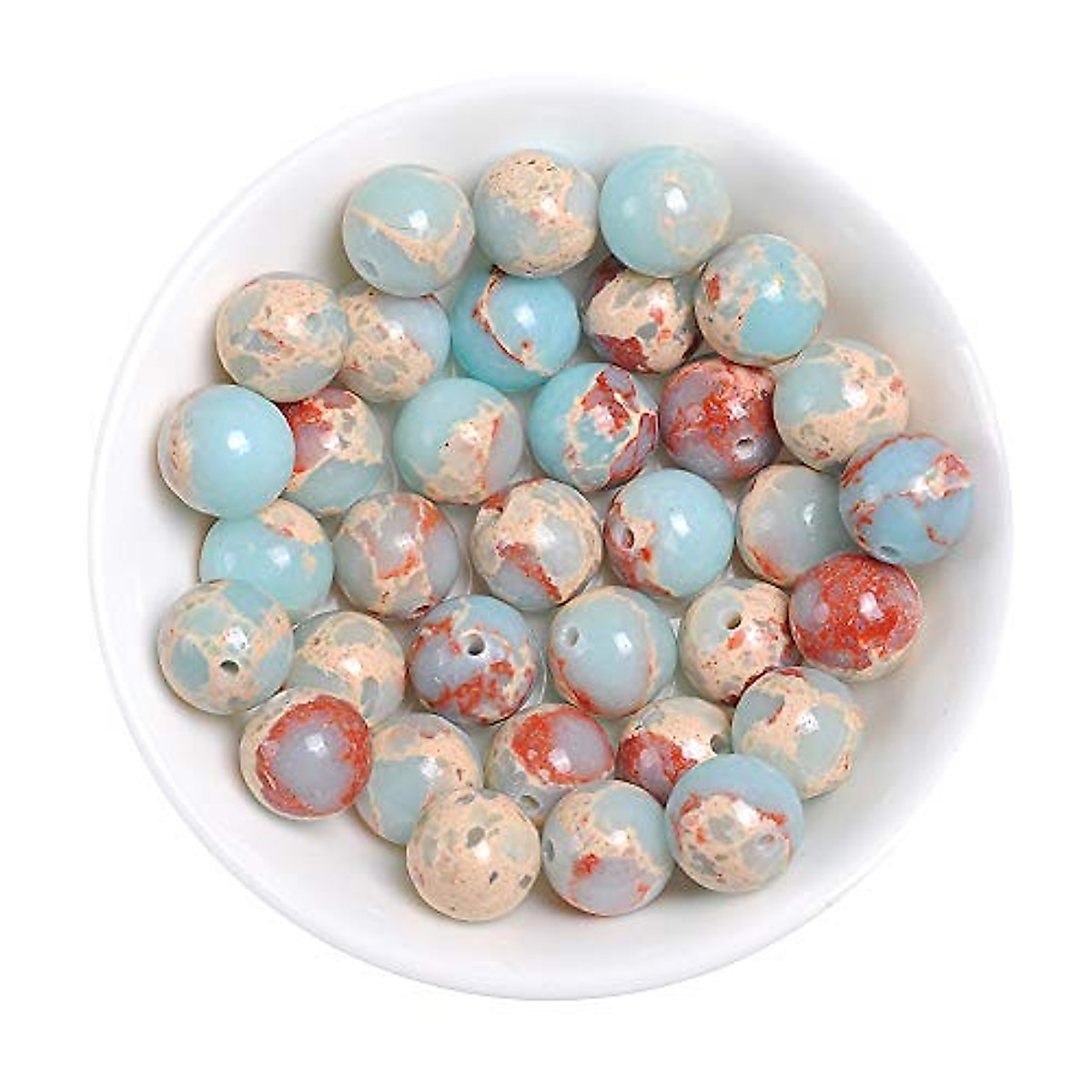 4mm Natural Blue Snakeskin Gemstone Round Loose Beads Crystal Stone Bracelet Necklace Accessories Crafts for Jewelry Making DIY,1 Strand 15"