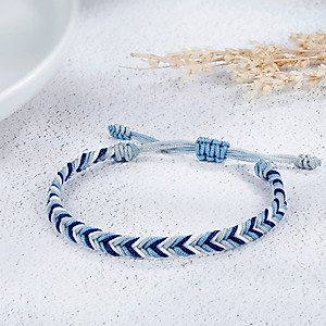 JENDEAR SHINE Rope Bracelet for Women, Hand Braided Rope Gradient Color Adjustable, Casual Party Couple Friendship Birthday Gift