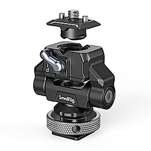 SmallRig Quick Release Camera Monitor Mount with Cold Shoe, Supports Swivel 360° and Tilt 170° Adjustable, Drop-in HawkLock Camera Hot Cold Shoe Monitor Holder for 5" & 7" Monitor - 3514B