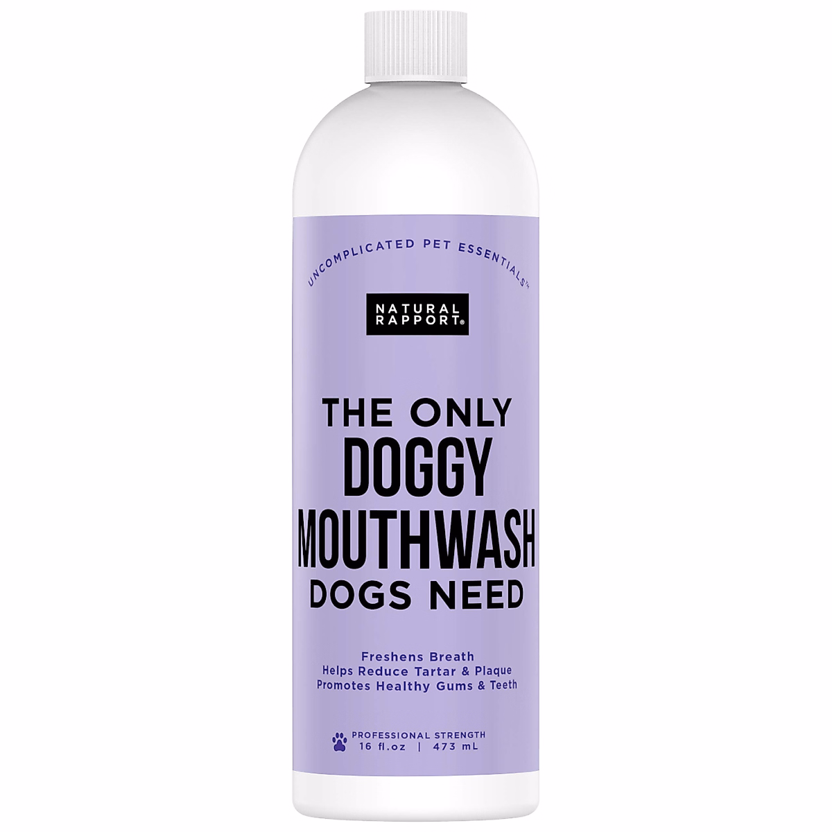 Natural Rapport Dog Mouthwash - The Only Doggy Mouthwash Dogs Need - Dog Breath Freshener Water Additive for Dental Care (16 fl oz.)