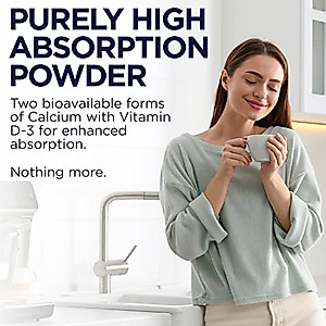 KAL Calcium Vitamin D-3 ActivMix, Powder Calcium Supplement, Bioavailable Calcium Lactate and Gluconate, Bone Health Support, Unflavored, Non-GMO, Gluten Free, 60-Day Guarantee, 31 Servings, 10.9 oz