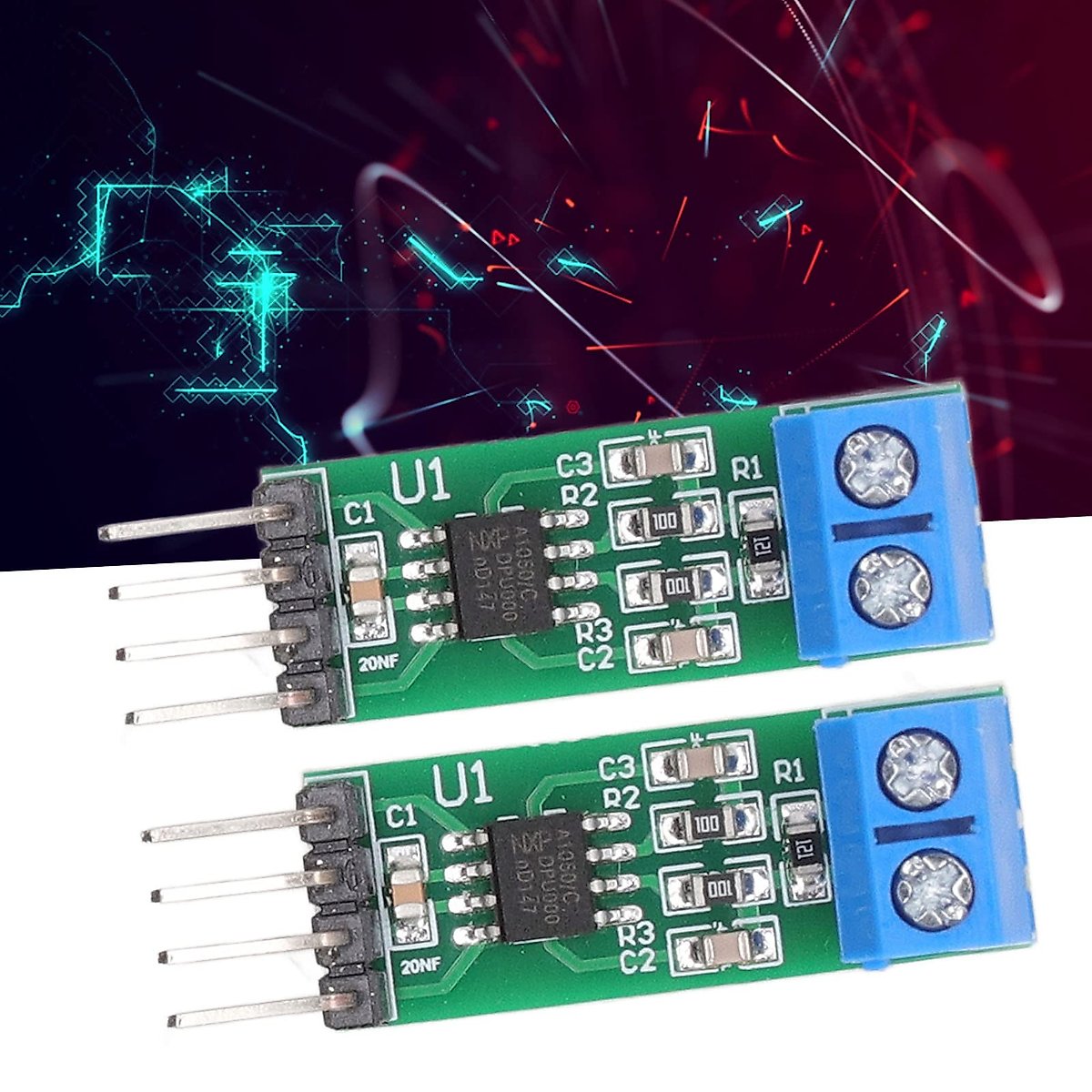 Bus Transceiver Module, Long Distance Data Transmission 4.75~5.25V 2PCS CAN Bus Module for Controller Development Board