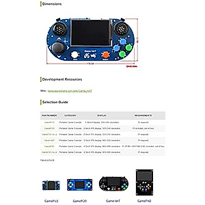 Waveshare Game HAT Compatible with Raspberry Pi 4B/A+/B+/2B/3B/3B+/Zero W/Zero WH 3.5inch IPS Screen 480×320 Resolution Onboard Speaker and Earphone Jack