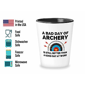 Archery Shot Glass 1.5oz - A bad day of archery - Archery Shot Trainer Crossbow Compound Bow Hunting Arrow
