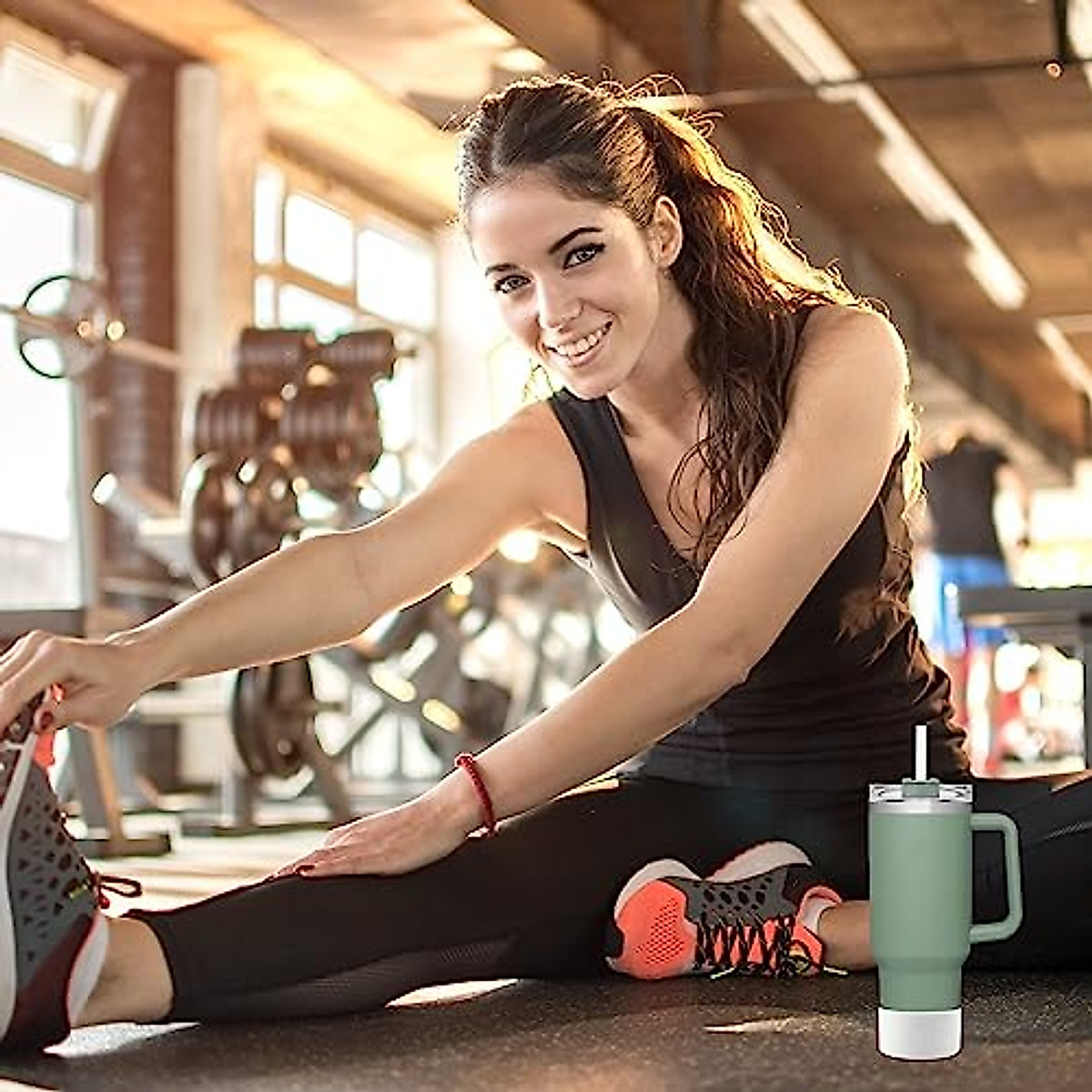 6 Pcs Reusable Straw Replacement 40 oz for Stanley Cup 2 Pcs Silicone Cup Sleeve Protective Bumper Boot for Stanley Tumbler Accessories