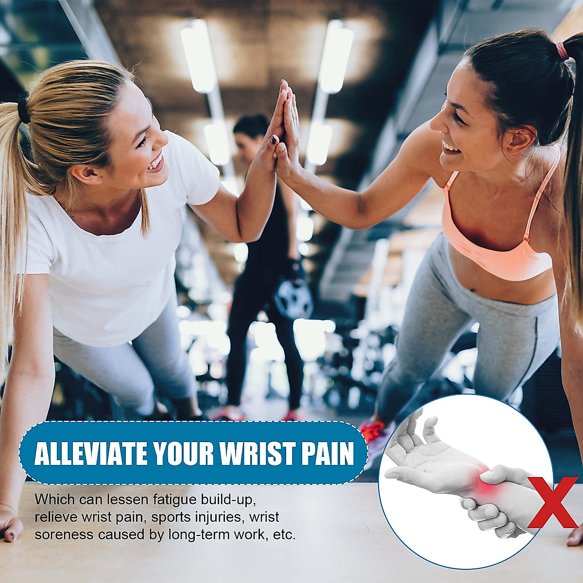 SATINIOR 2 Pieces Carpal Tunnel Wrist Brace Support Removable Metal Wrist Splint, Three Adjustable Compression Straps for Tendinitis, Sports Injuries, Pain Relief (Left and Right Hand), Black