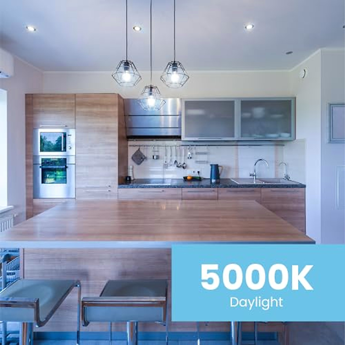 Feit Electric LED Clear A19 Medium Base Light Bulb - 60W Equivalent - 15 Year Life - 810 Lumen - 5000K Daylight - Dimmable | 4-Pack