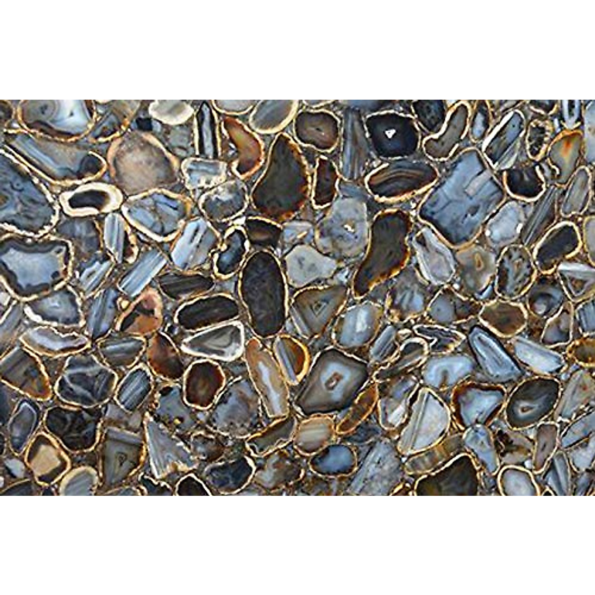 36"x24" Mix Multi Colour Agate Table Top Rectangular Table, Center Table, Coffee Table, Patio Table, Hallway Table, Living Room Furniture