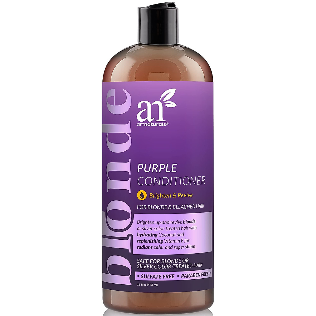 Artnaturals Purple Conditioner – (16 Fl Oz / 473ml) – Protects, Balances and Tones – Bleached, Color Treated, Silver, Brassy and Blonde Hair - Sulfate Free