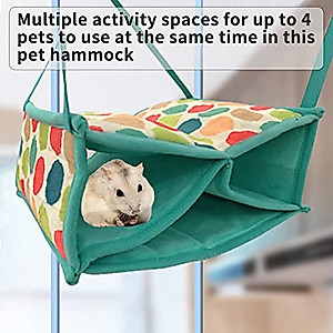 PINVNBY Hamster Hammock Warm Ferret Bed Cage Accessories Hanging Sugar Glider Bunkbed Swinging Bedding Cage Toy Cage Chinchilla Double-Layer Hideout for Rat Squirrel Parrot Kitten
