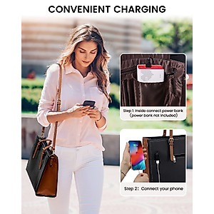 LOVEVOOK Laptop Tote Bag for Women, 15.6 inch Computer Tote Work Bag Purse, Large Waterproof Leather Professional Briefcase for Office, Work Travel