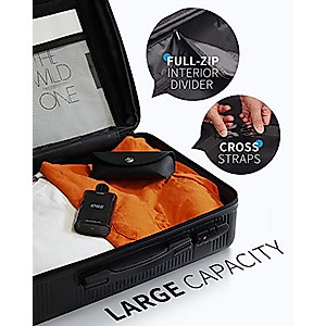 Zitahli Luggage, Expandable Suitcase Checked Luggage, Hardside Luggage with TSA Lock Spinner Wheels YKK zippers, 28in (Black)