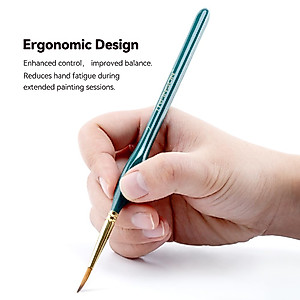 Transon Detail Thin Paint Brush Set 6pcs for Model Minature Craft and Art Painting Green