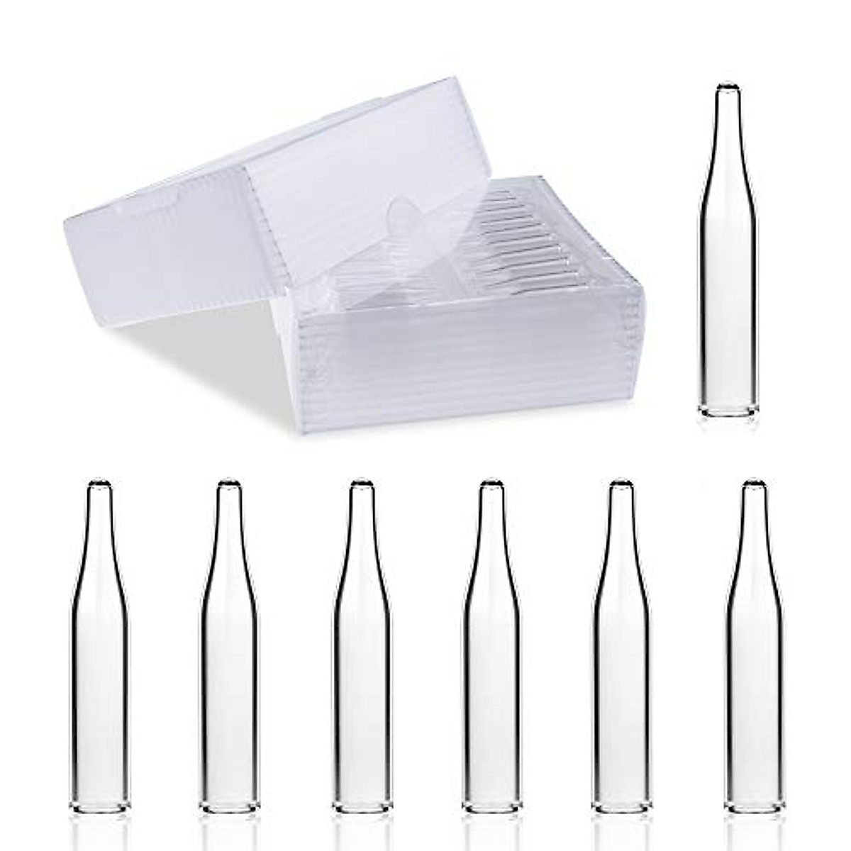 PEKYBIO Vial Insert, 6x31 mm Clear Glass Insert Conical Base, Volume 300 ul, Pack of 100