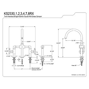 Kingston Brass KS2331RX Belknap Bridge Kitchen Faucet, Polished Chrome