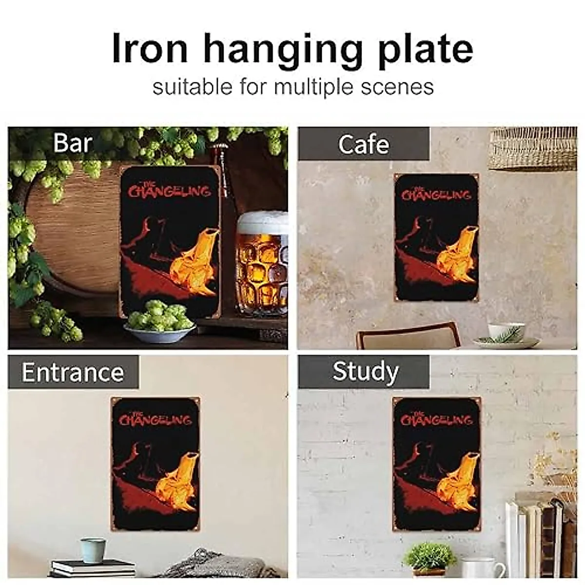 The Changeling Metal Tin Sign Garage Sign Wall Decoration Old Car Shop Movie Poster Oil Station Sign 8 × 12 inches