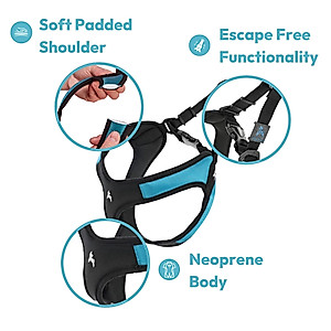 Gooby Turquoise X-Small Easy Fit Harness - No Pull Patented Design for Small Dogs with Quick Release Buckle