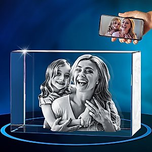 ArtPix 3D Crystal Photo, Personalized Gifts for Women, Wife, Men, Mom, Dad, Her, Him, Great Personalized Customized Gift With Your Own Photo, Custom Birthday 3D Picture Rectangle, Couples Gifts