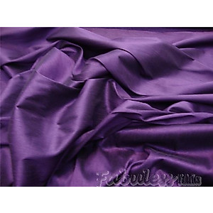 Plum Shantung Dupioni Faux Silk Fabric Per Yard