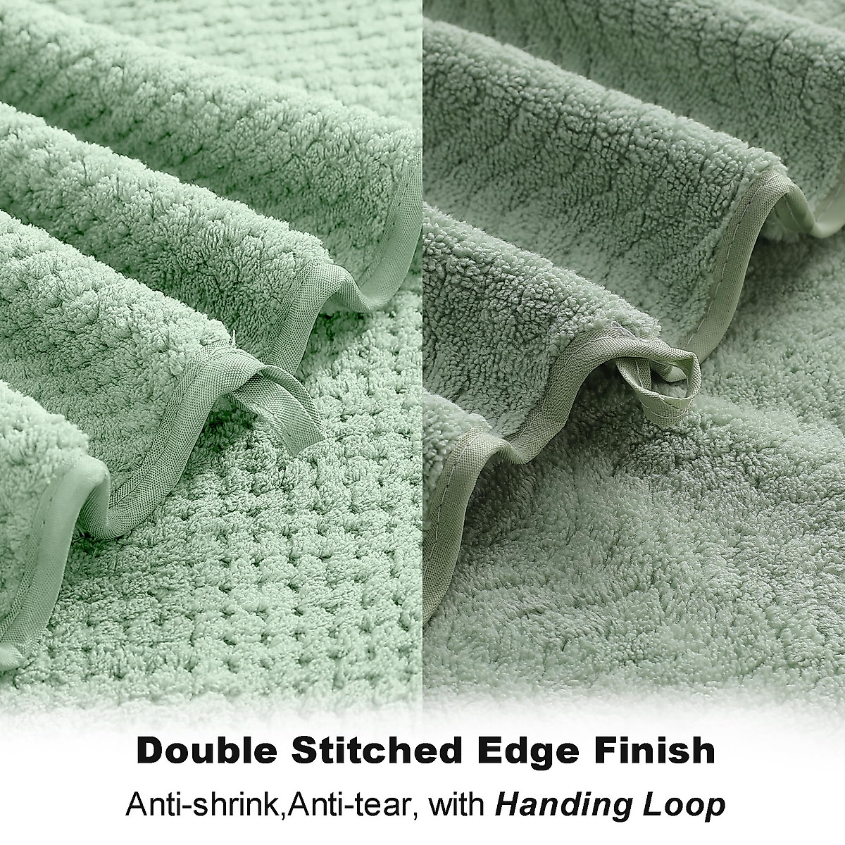 8 Pack Extra Large Bath Towel Sheet Set, 35x70 Inches - Oversized Bath Towels Set,Jumbo Large Microfiber - Quick Dry, Lightweight Highly Absorbent Towel Set for Bathroom,Hotel,SPA (Green)