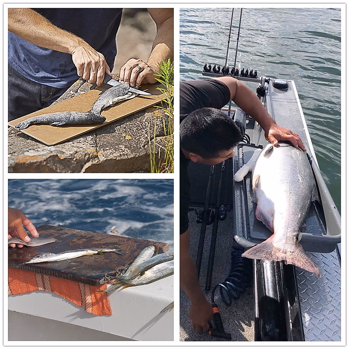 HHQ Fish Fillet Mat Fish Cleaning & Cutting Board Grips Fish for Easy Filleting, 14"x24"