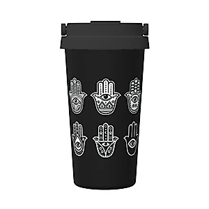 The Hamsa Hand Tumbler Cup Stainless Steel Portable Insulated Coffee Mug, For Home, Office, Coffee Shop