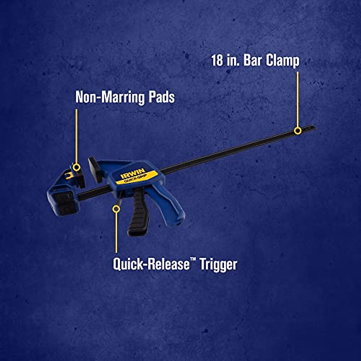 IRWIN QUICK-GRIP Bar Clamp, One-Handed, Medium-Duty, 18-Inch (1964719)