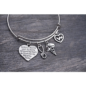 Infinity Collection Nurse Bracelet, Nurse Prayer Charm Bracelet, Nurse Bangle, Nurse Gifts for Women, RN/LPN Gift Sets, Future Nurse Gift Ideas