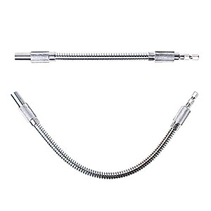 AUTOTOOLHOME 2pc Flexible Extension Drill Bit Holder Flex Shaft Impact Driver for Hand Ratchet Screwdriver Bits Quick Change Magnetic 1/4 Hex Shank