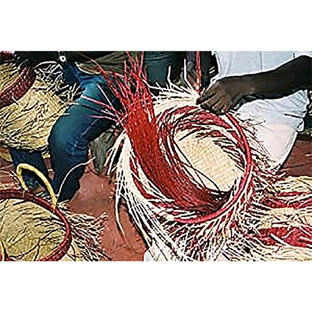 Bolga Market Tote Basket (Fair Trade) Natural Color XLarge w/ Leather Wrapped Handle