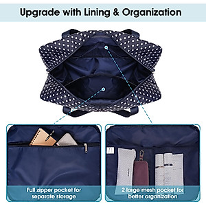 Small Carry On Bag For Spirit Airlines Personal Item Bag 18x14x8 Foldable Travel Duffel Bag Underseat Carry on Luggage for Women and Men 25L (Polka Dot)