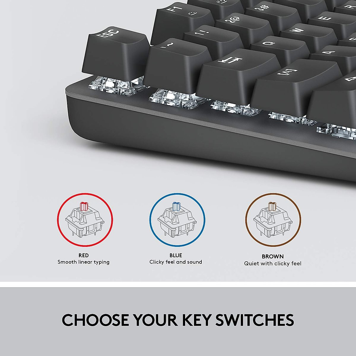 Logitech K845 Mechanical Illuminated Keyboard, Strong Adjustable Tilt Legs, Full Size, Aluminum Top Case, 104 Keys, USB Corded, Windows (TTC Red Switches)