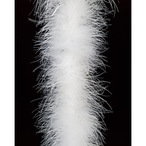 Happy Feather 2 Yards 20g Fluffy Marabou Feather Boa for DIY Craft Sewing Trim Home Wedding Party Decoration-White