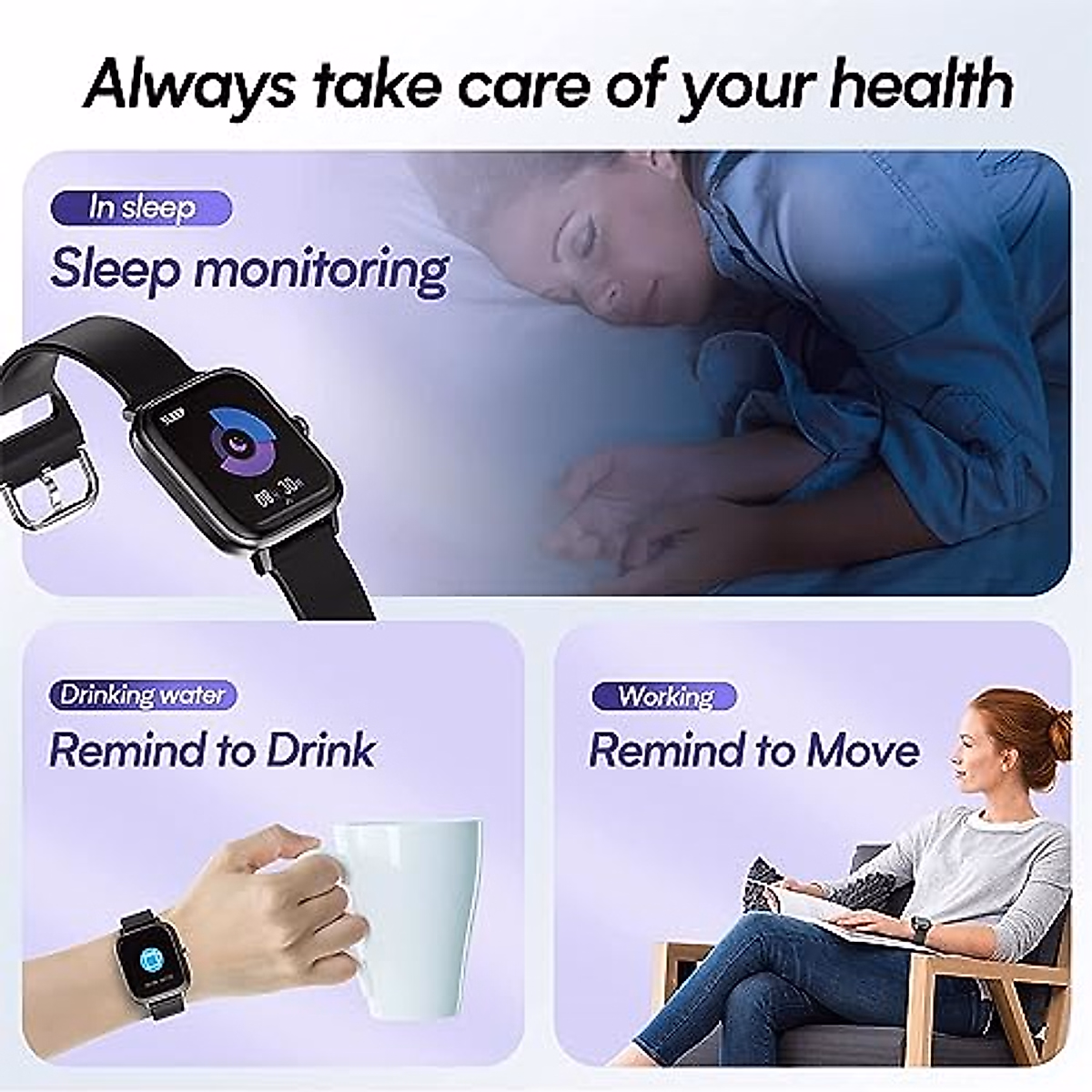 Smart Watch,1.69" Ultra Retina Screen Fitness Tracker,All Day Heart Rate and Blood Oxygen Monitoring,Over 110+Sport Modes with IP67 Waterproof,12Mm Ultra Thin Alloy Body for iOS Android,Gold