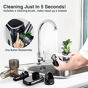 Juicer Machines,AMZCHEF Slow Masticating Juicer Extractor, Cold Press Juicer with Two Speed Modes, Travel bottle(500ML),LED display, Easy to Clean Brush & Quiet Motor for Vegetables&Fruits,Gray