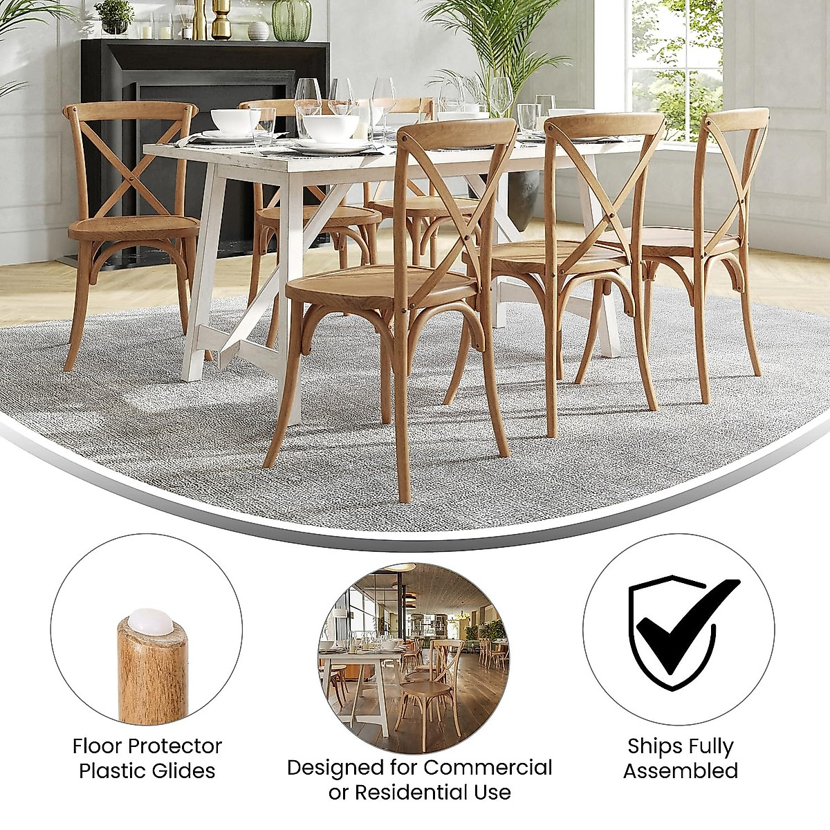 Flash Furniture Advantage Light Brown X-Back Chair