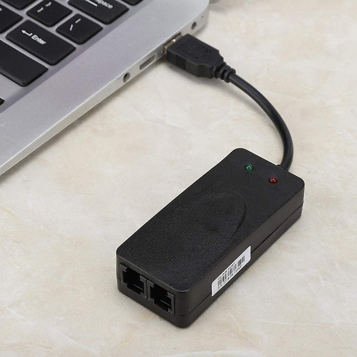 V BESTLIFE Dual Ports USB2.0 56K Voice Fax Data External V.90 V.92 Modem for Win 7/Win 8/Win 10/Win XP, Support Auto-Dial/Tone and Pulse Dialing/Auto Answer