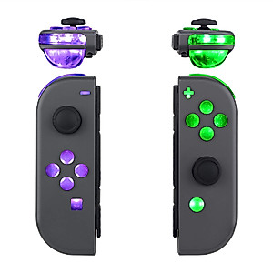 eXtremeRate 7 Colors 9 Modes NS Joycon DFS LED Kit for Nintendo Switch, Multi-Colors Luminated ABXY Trigger Face Buttons for Nintendo Switch & Switch OLED Model JoyCon - Joycon NOT Included
